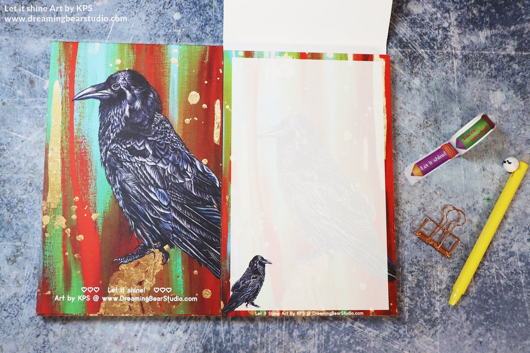 Raven Letter Writing Pad With a Cover Tear off A5 Notepad Raven ...