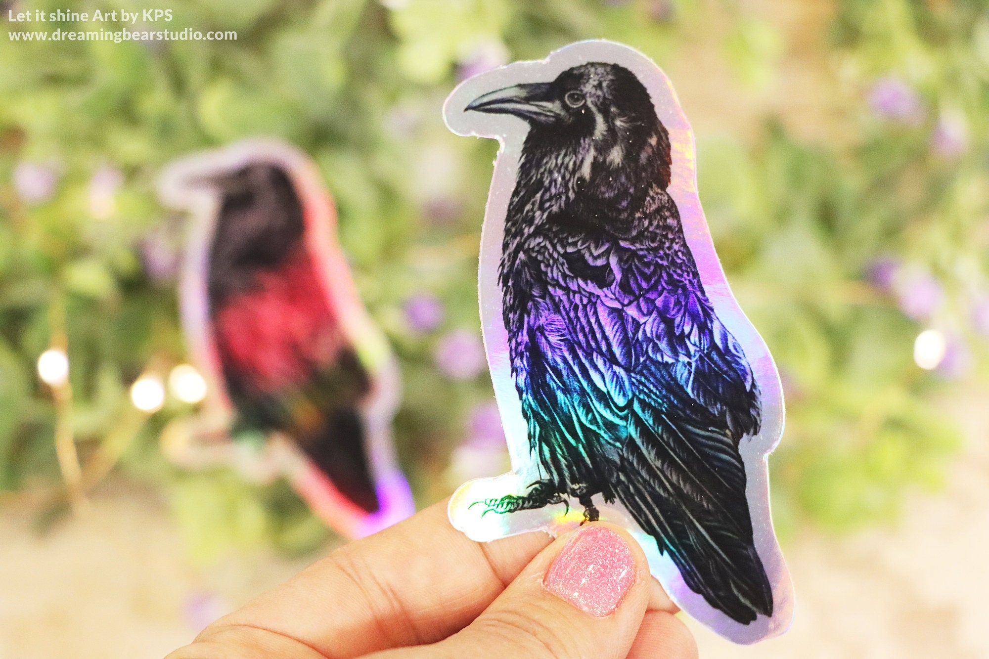 Raven Sticker I Matte Vinyl / Holographic Sticker Bird - Etsy UK