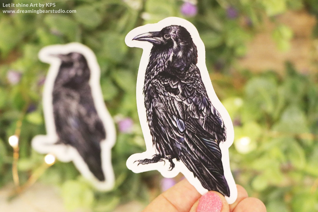 Raven Sticker I Matte Vinyl / Holographic Sticker Bird - Etsy UK
