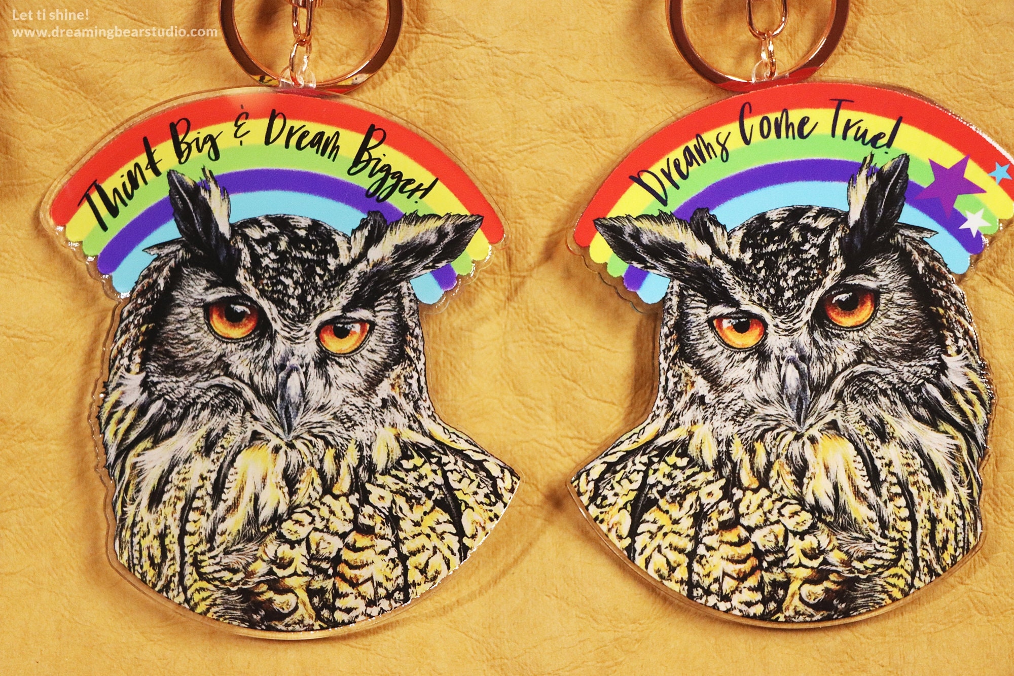 Horned Owl Acrylic Keyring Double Sided Printed Acrylic - Etsy