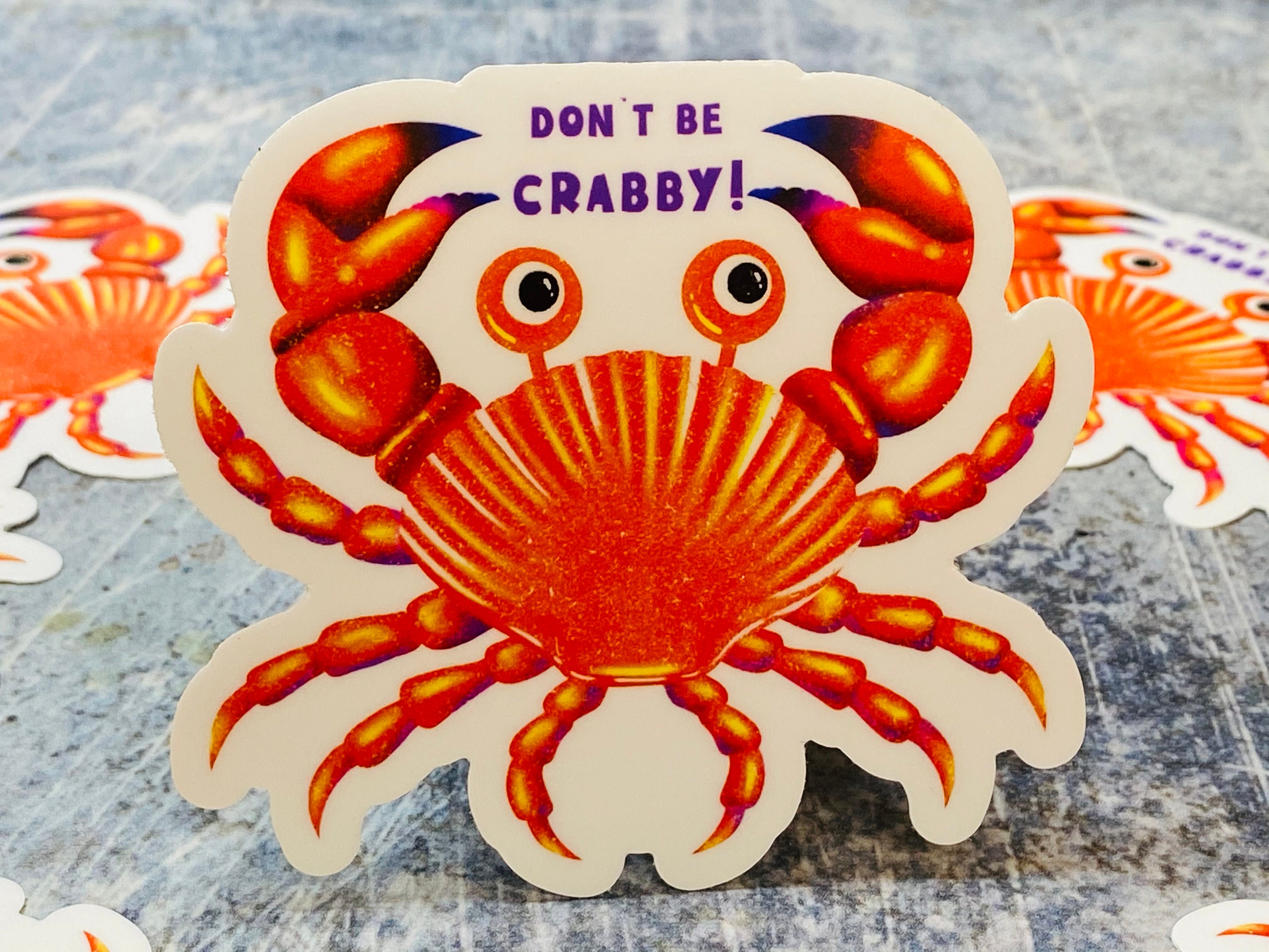 Crab Sticker Red Crab Sticker Dont Be Crabby Waterproof - Etsy
