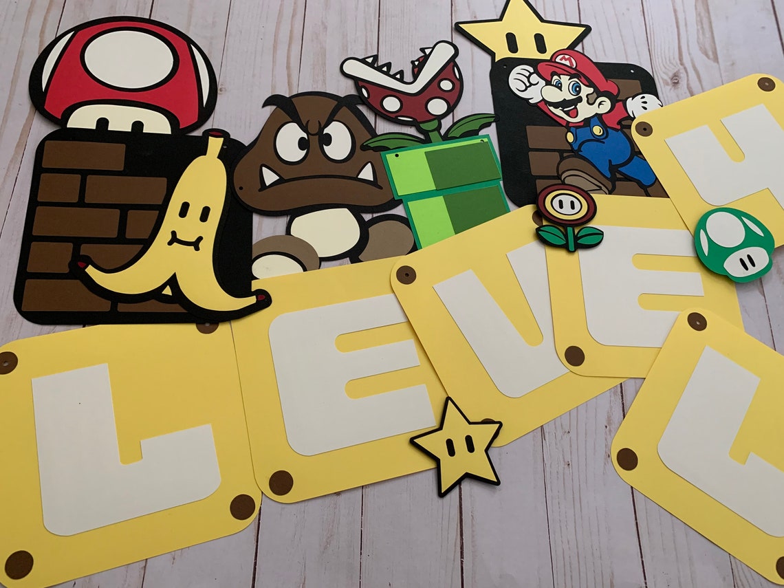 Super Mario Bros Custom Banner / Mario Brothers Banner / Mario | Etsy