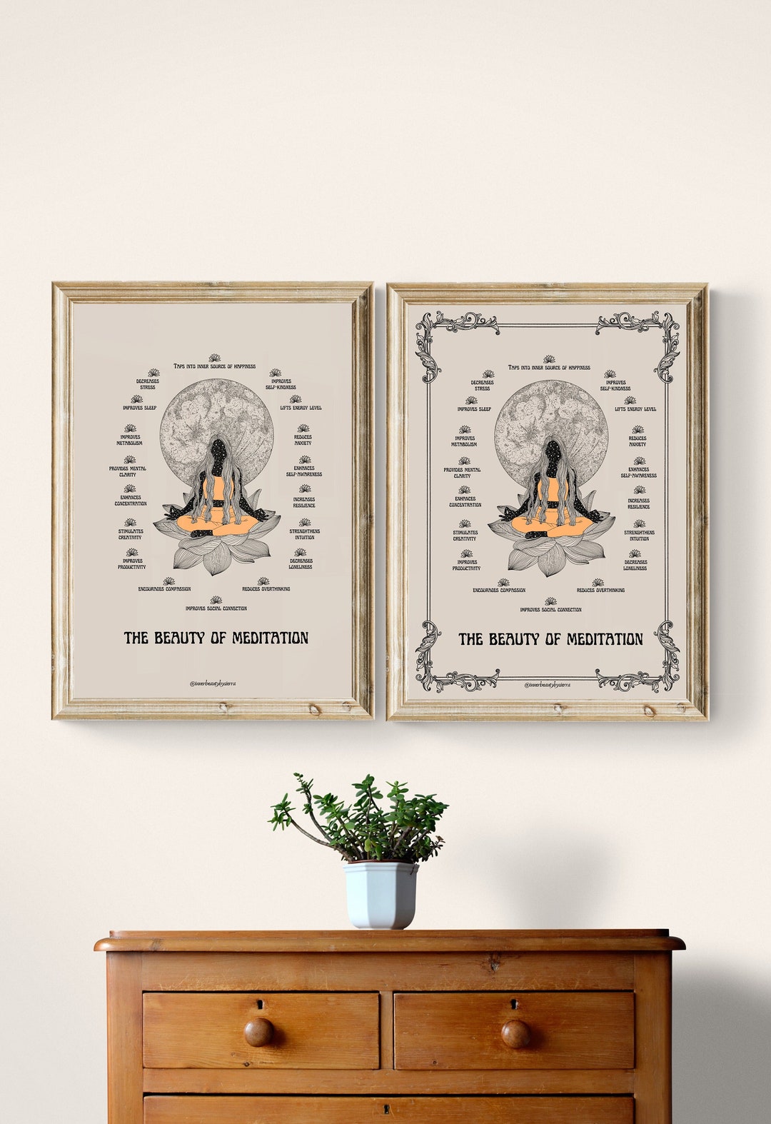 The Beauty of Meditation Printable Poster 4 Versions, INSTANT DOWNLOAD ...