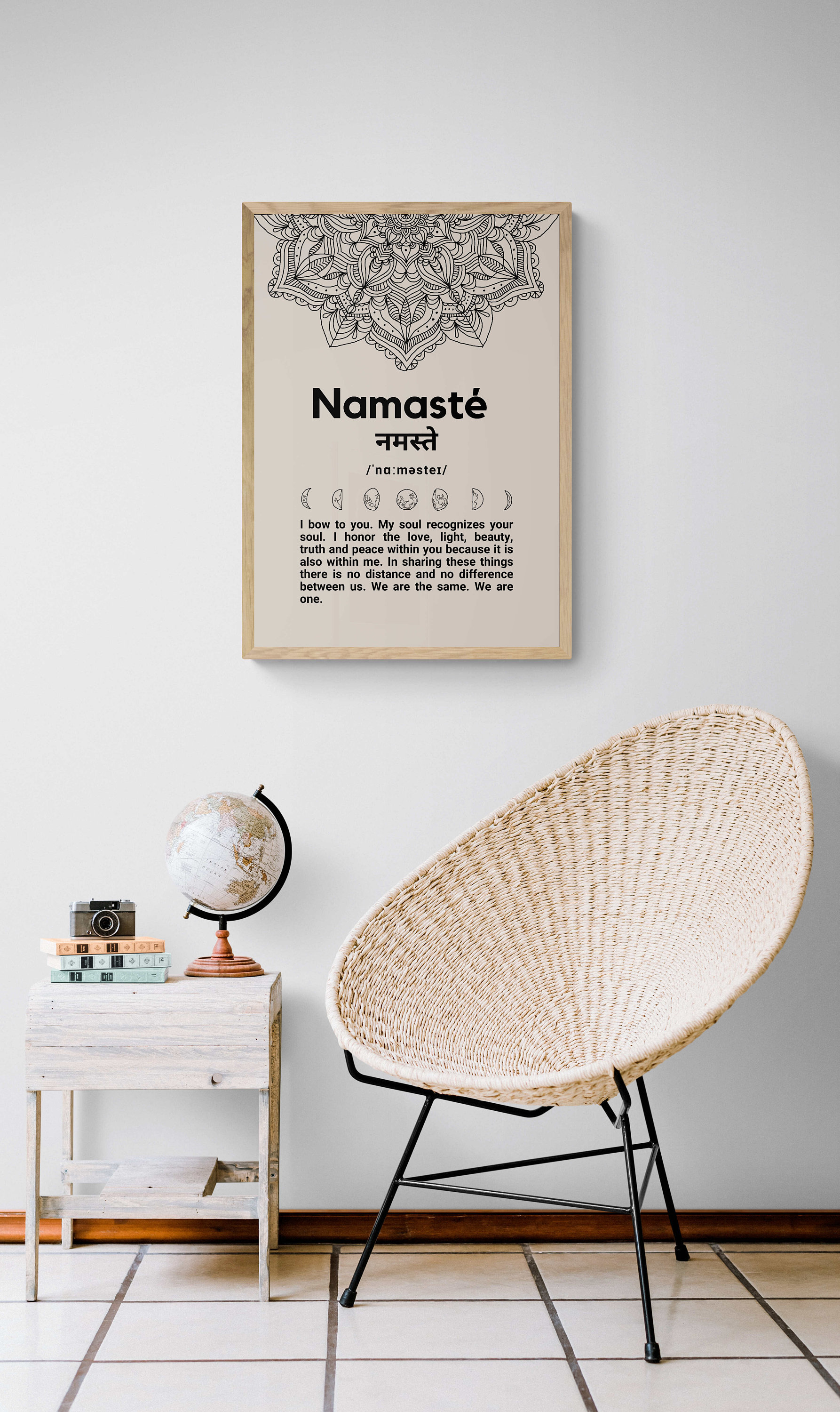 Namaste Definition Printable Zen Mandala, INSTANT DOWNLOAD Sankrit ...