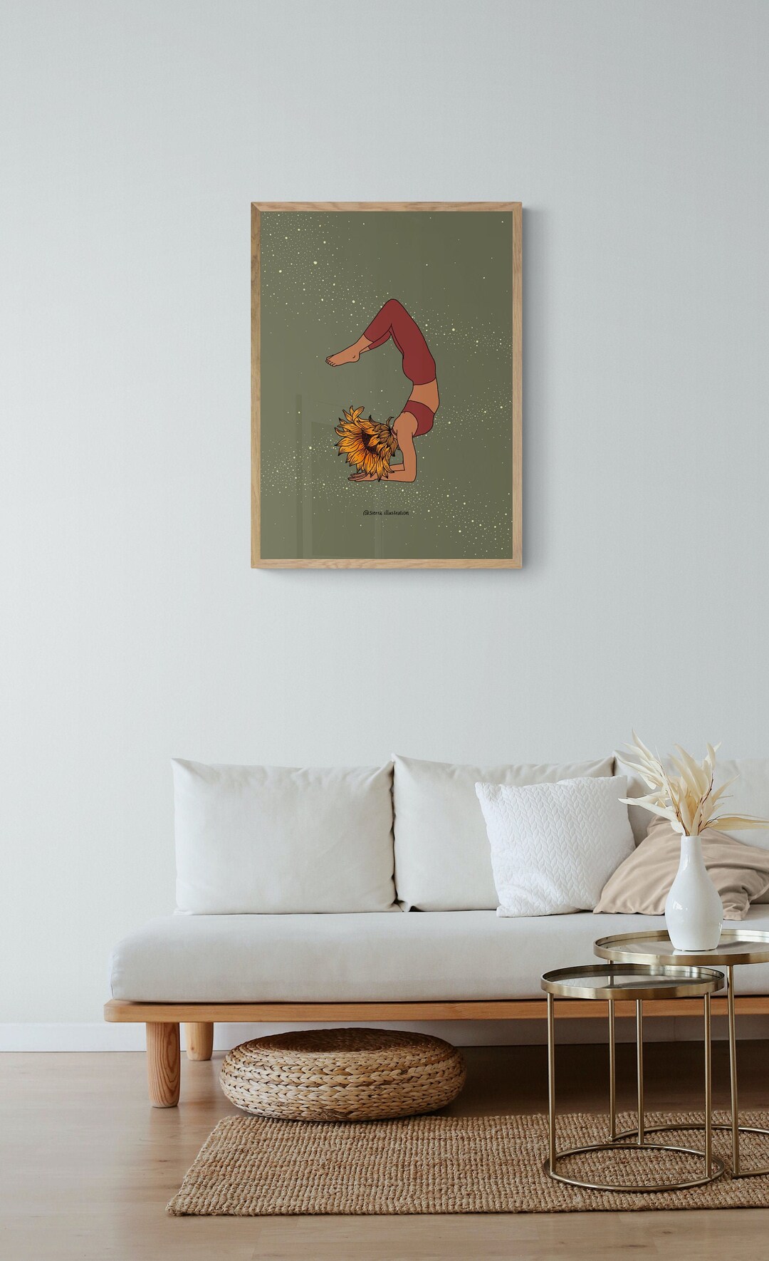 Sunflower Yoga Art Printable Asana Art, INSTANT DOWNLOAD, Divine Galaxy ...