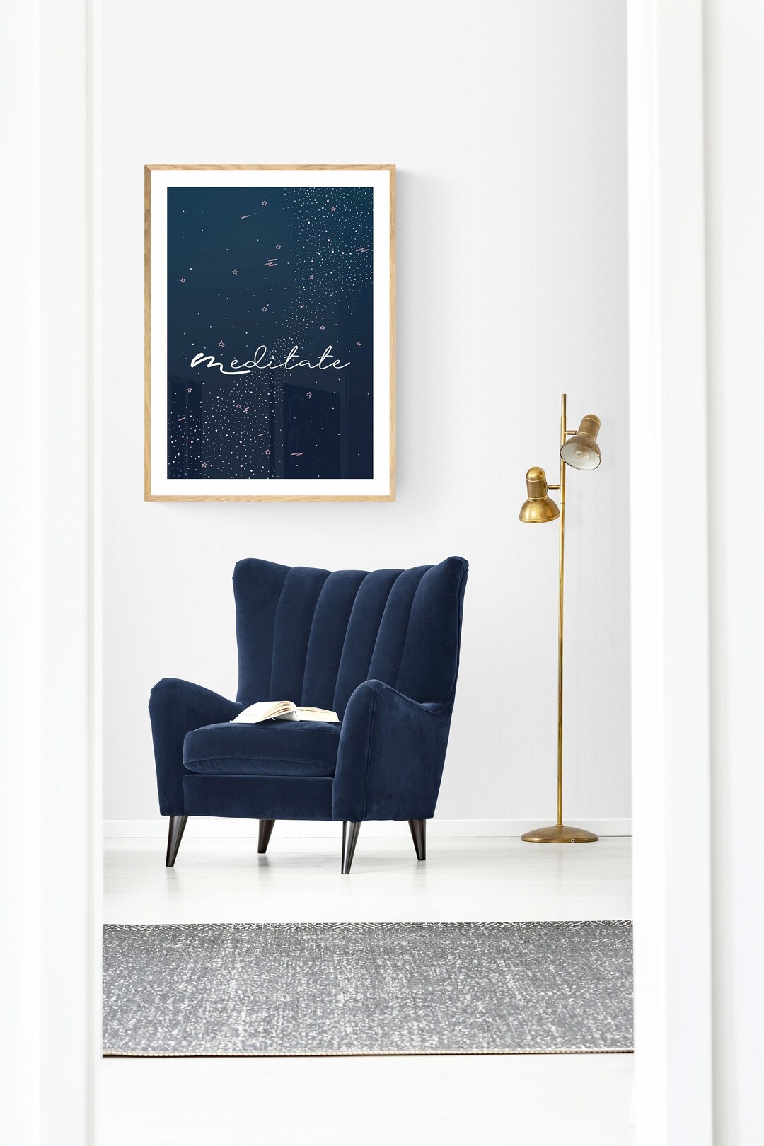 Meditate Wall Art DIGITAL DOWNLOAD Meditate Print Yoga Wall Art ...