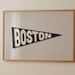 Vintage Boston Pennant Print | Boston Flag Wall Art | Massachusetts ...