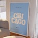 Chicago Typography Print | Chi-town Blue Wall Art (digital Download) - Etsy