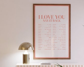 Ways to Say I Love You Wall Print, Digital Download Print, Retro Wall ...
