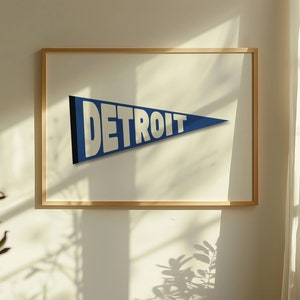 Vintage Detroit Pennant Art Print | Michigan Flag (digital Download) - Etsy