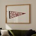 Vintage Boston Pennant Print | Boston Flag Red Wall Art | Massachusetts ...