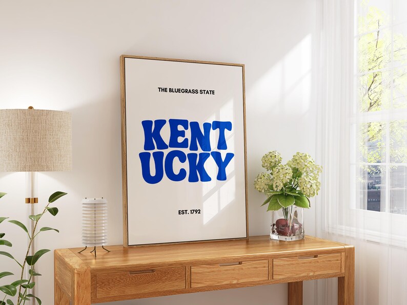 Kentucky Typography Art Print | Bluegrass State Poster | Digital ...