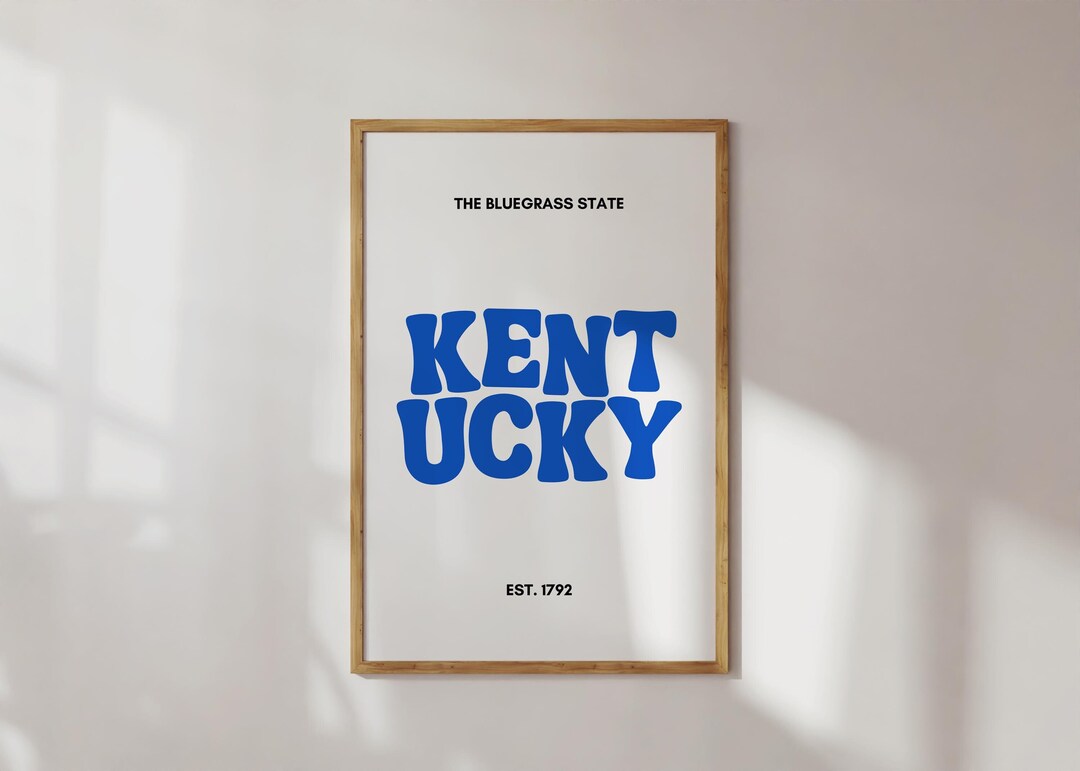 Kentucky Typography Art Print | Bluegrass State Poster | Digital ...