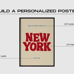 Custom City Poster | Personalized Vintage City Wall Art | Moving ...