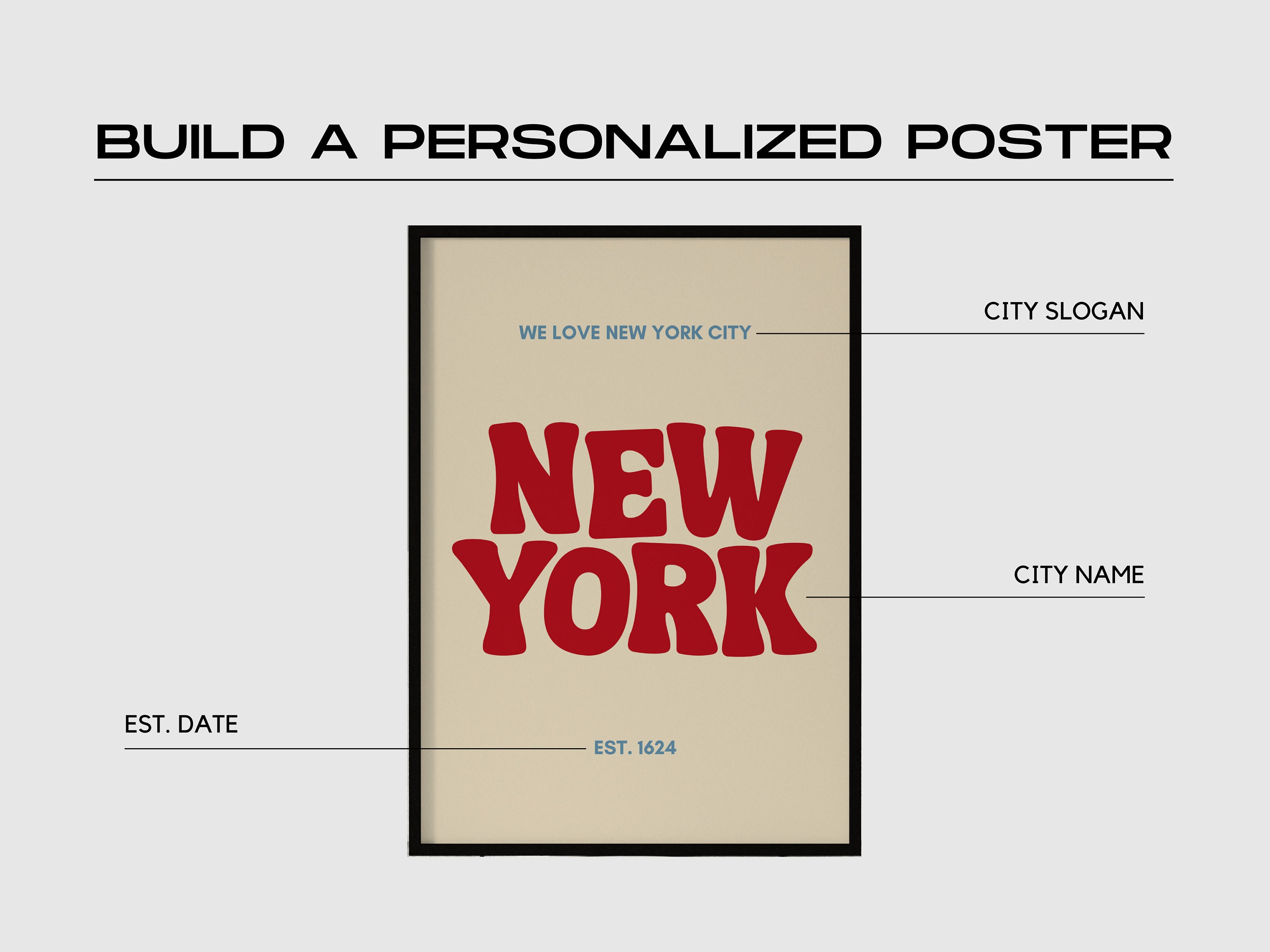 Custom Location Wall Art | Personalized Vintage City Poster | Moving ...