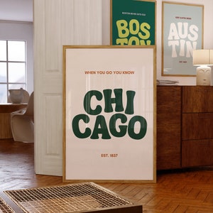 Chicago Typography Art Print | Modern Home Decor (digital Download) - Etsy