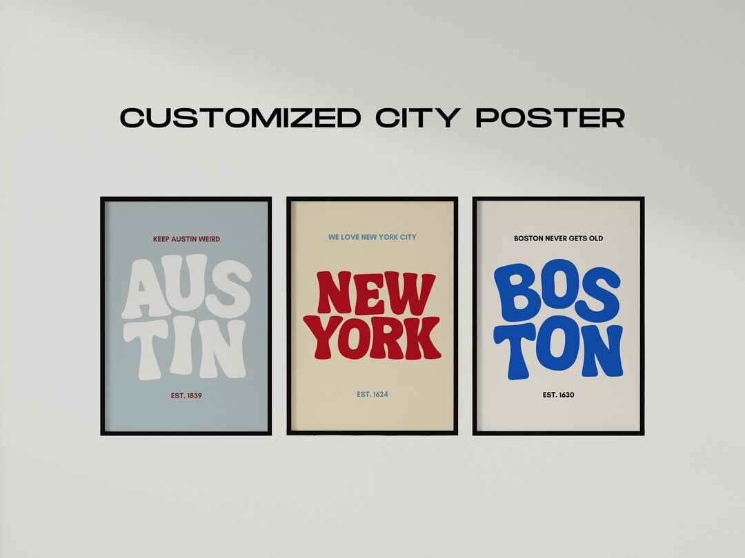 Custom Location Wall Art | Personalized Vintage City Poster | Moving ...