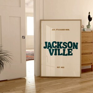 Jacksonville Florida Print | Modern Typography Wall Art (digital ...