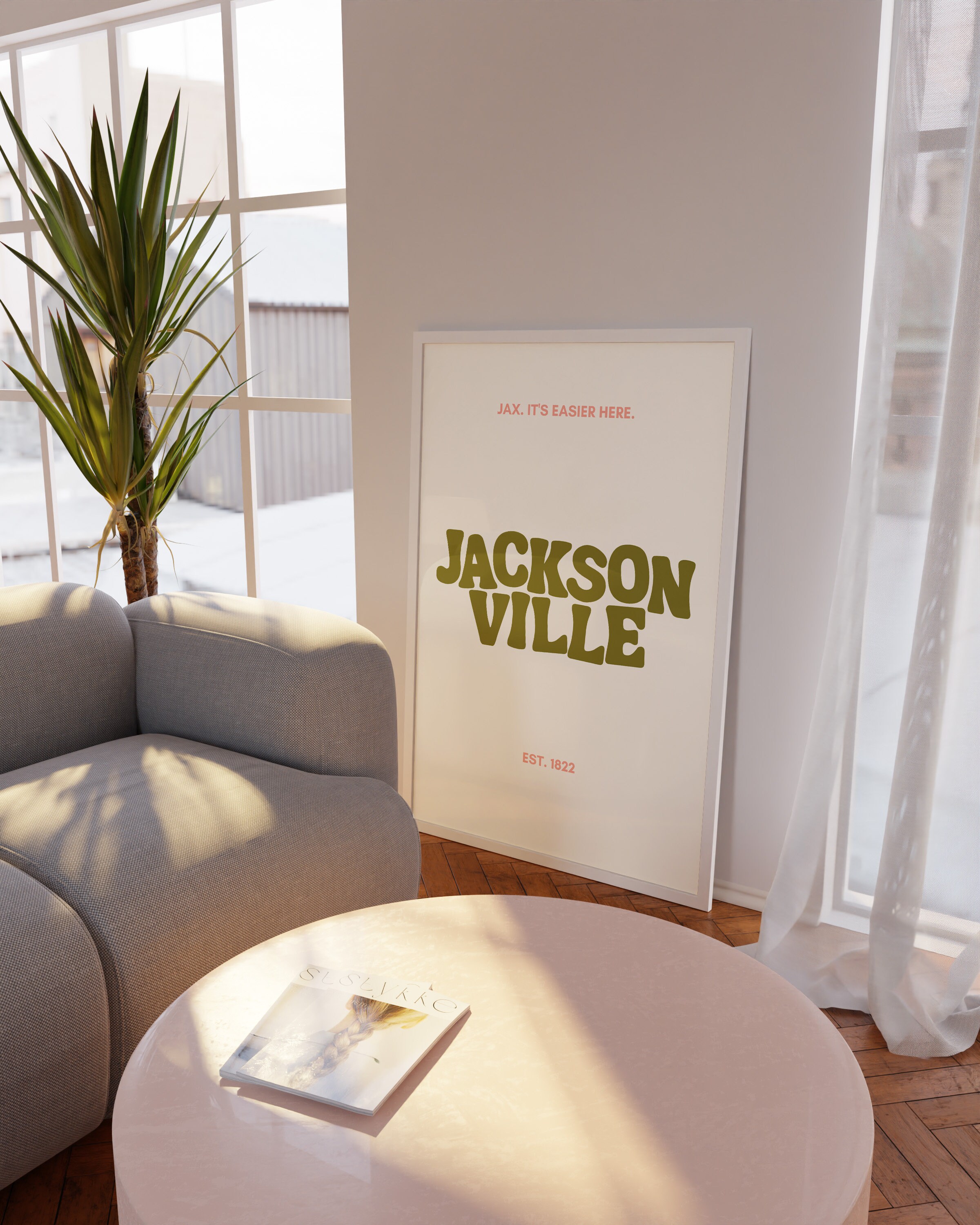 Jacksonville Typography Art Print Jacksonville Florida Wall Art Green ...