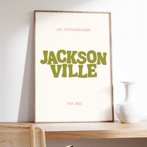 Jacksonville Typography Art Print | Florida Wall Decor (digital ...