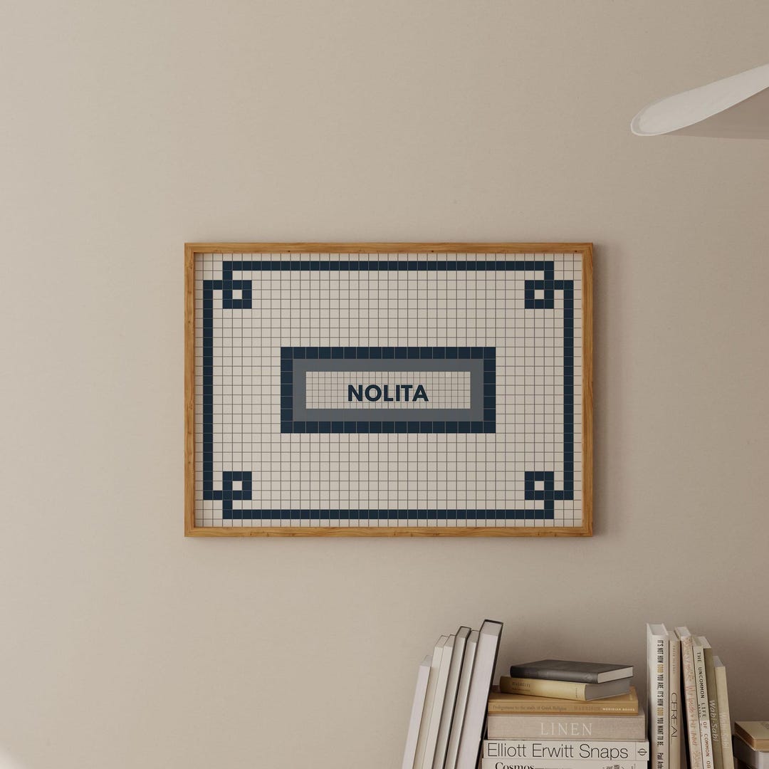 Vintage New York Subway Tile Print | NYC Nolita Retro Wall Art ...