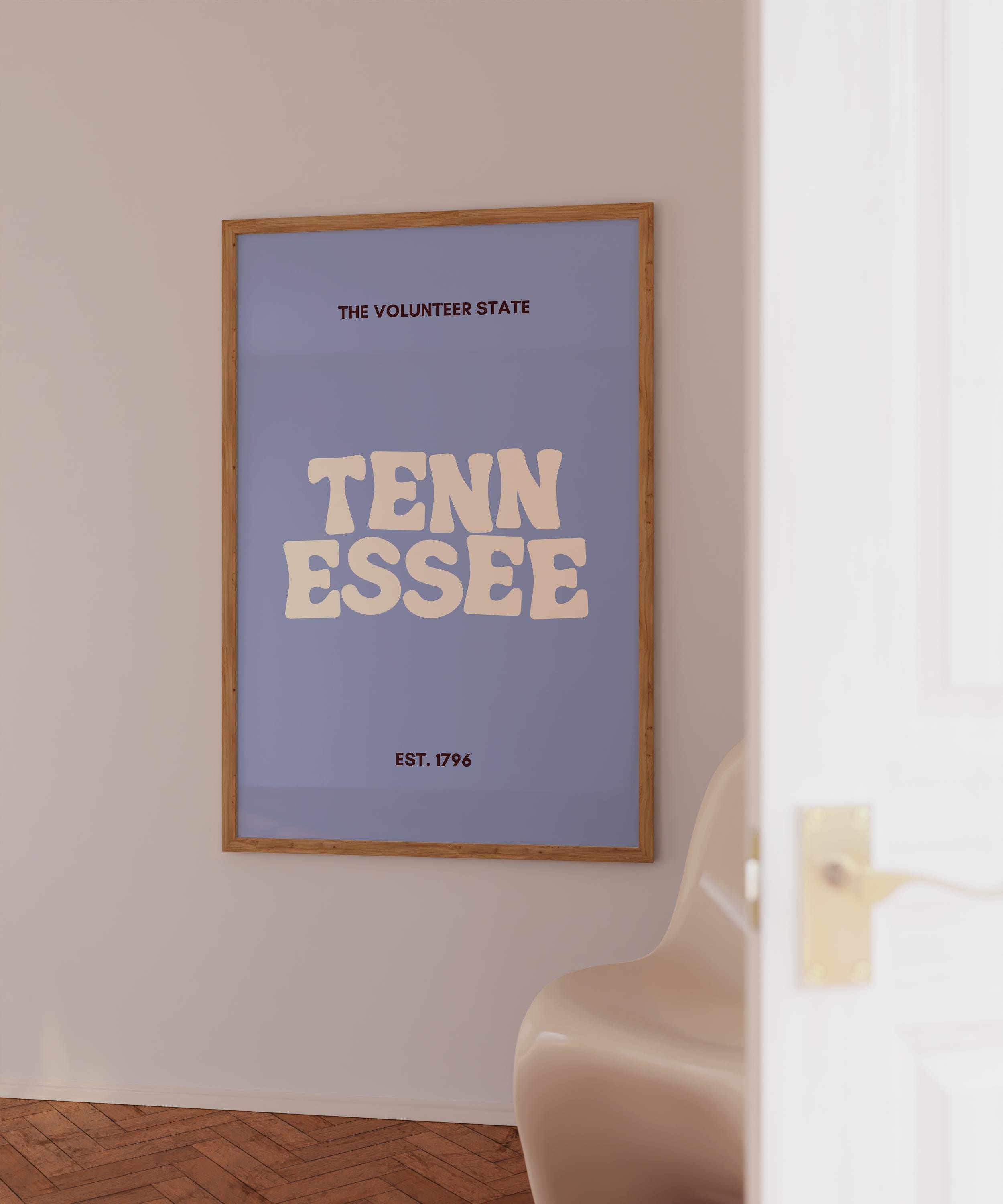 Tennessee Art Poster | the Volunteer State Art Print | Nashville City ...