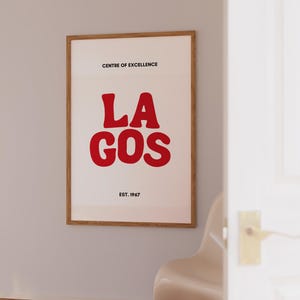 Lagos Typography Art Print | Nigeria Printable Poster Wall Art ...