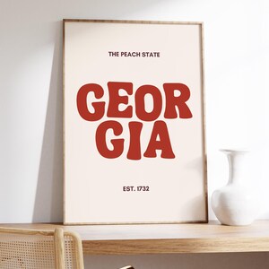Georgia Art Print | the Peach State Poster | Trendy City Art | Digital ...