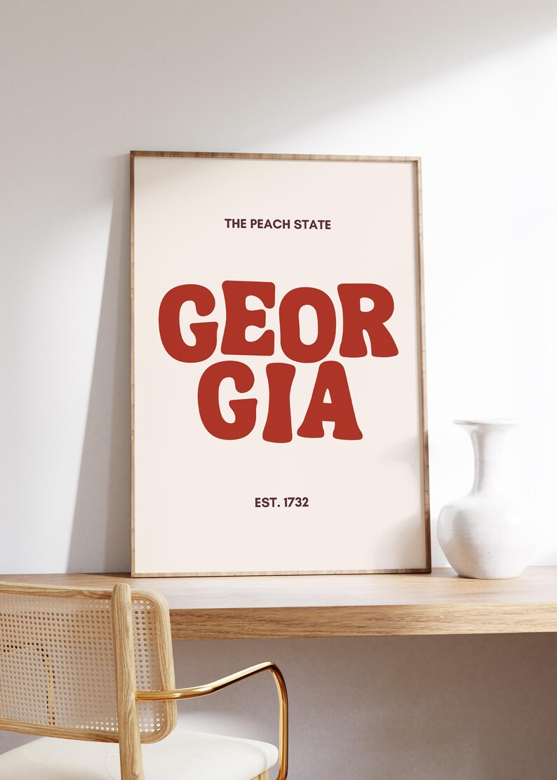 Georgia Art Print | the Peach State Poster | Trendy City Art | Digital ...