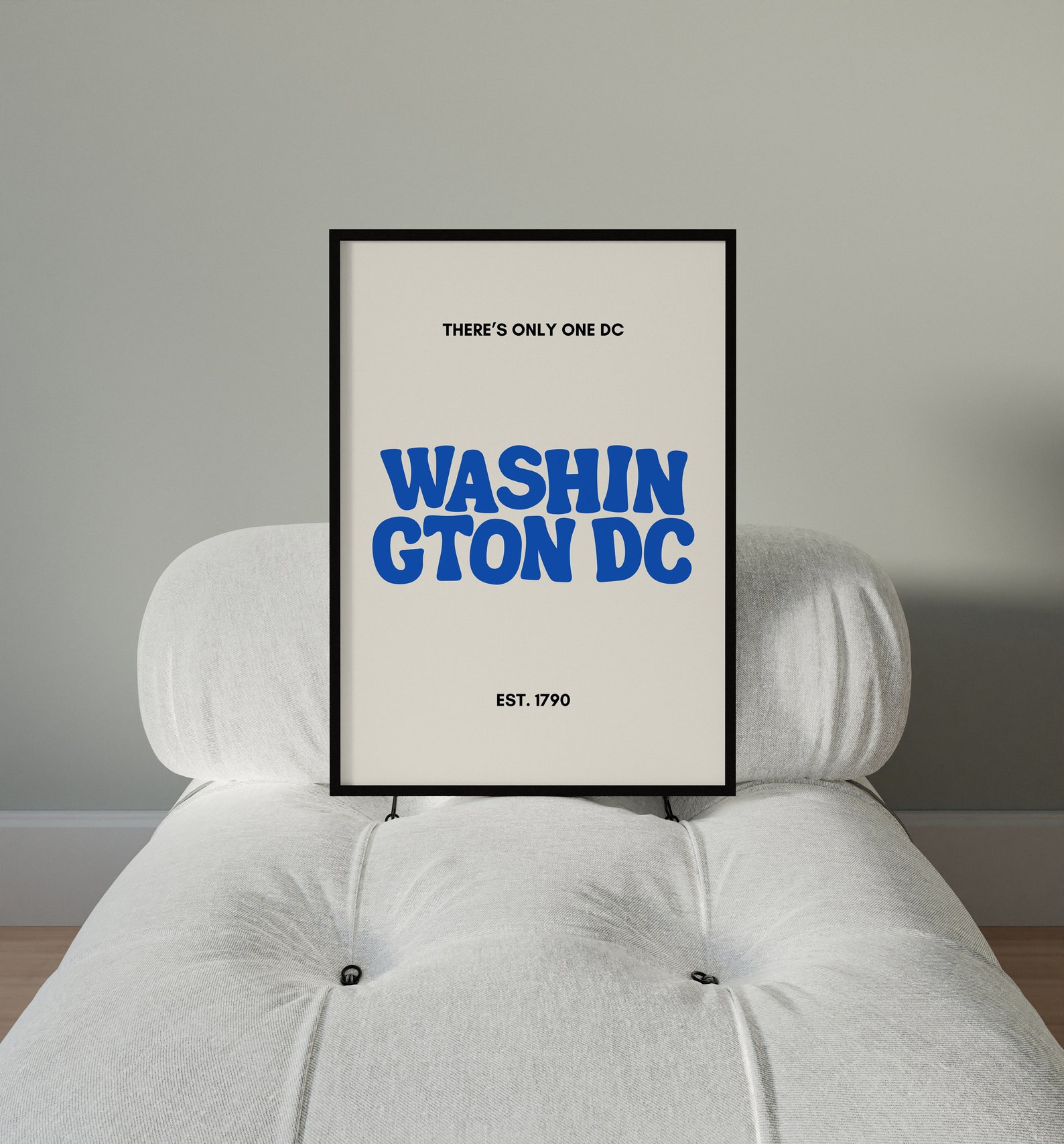 Washington DC Typography Art Print | D.C. Wall Art Blue | District of ...