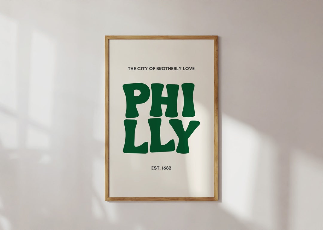 Philly Typography Art Print Philadelphia City of Brotherly Love Philly ...