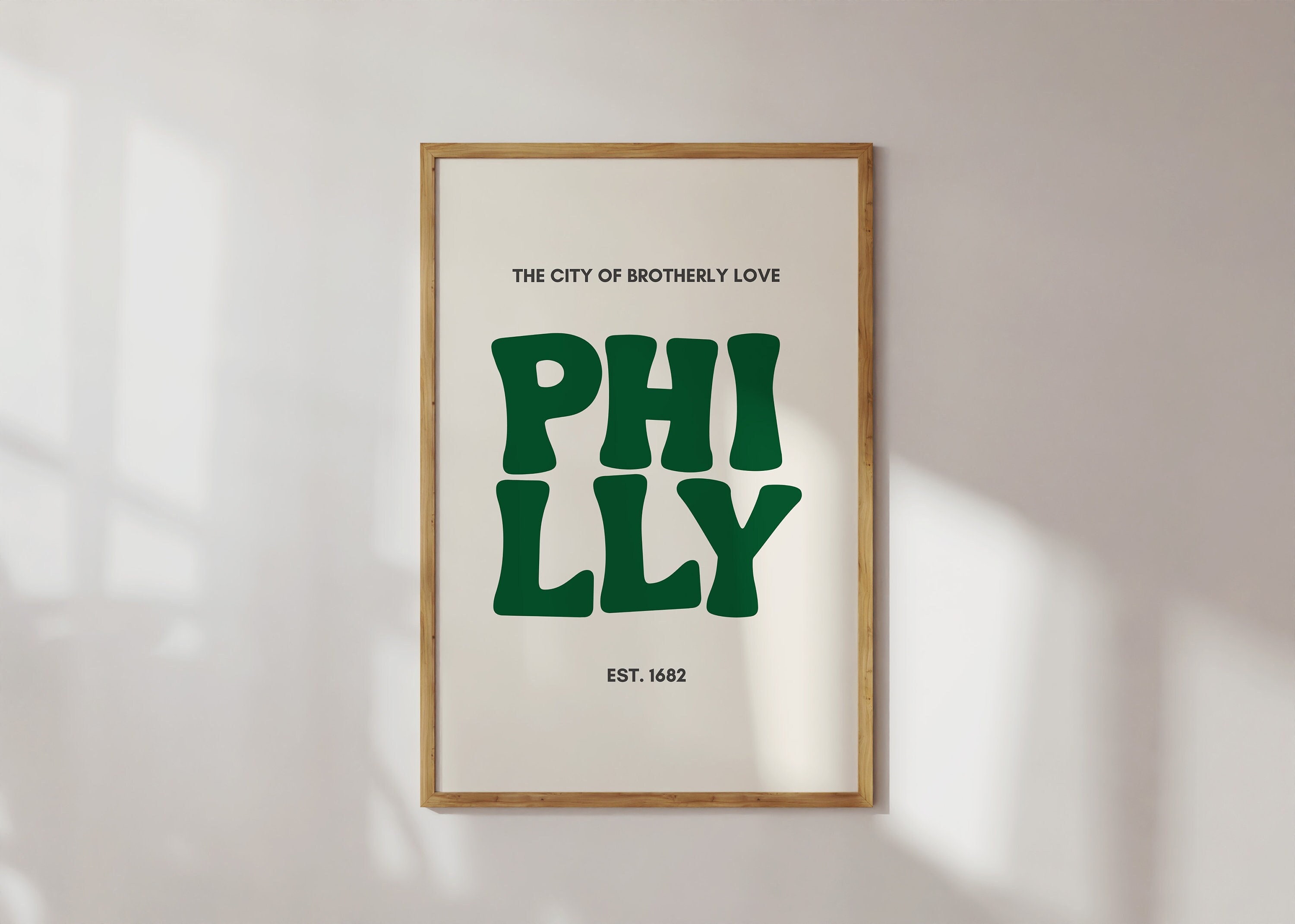 Philly Typography Art Print Philadelphia City of Brotherly Love Philly ...