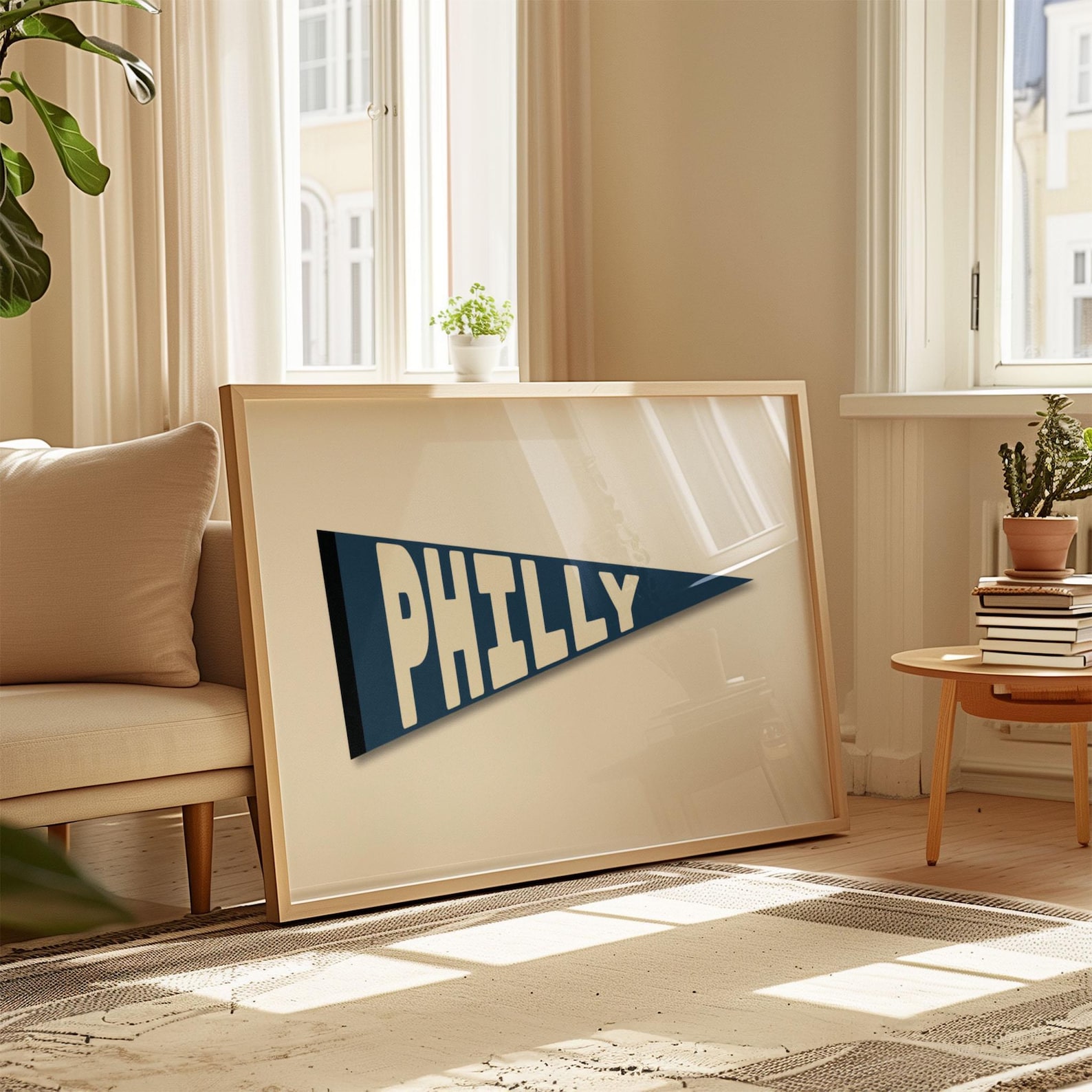 Vintage Philadelphia Pennant Print | Philly Flag Wall Art (digital ...