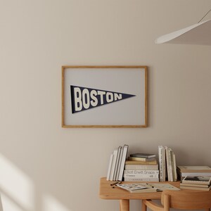 Vintage Boston Pennant Print | Boston Flag Wall Art | Massachusetts ...