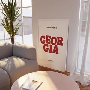 Georgia Art Print | the Peach State Poster | Trendy City Art | Digital ...