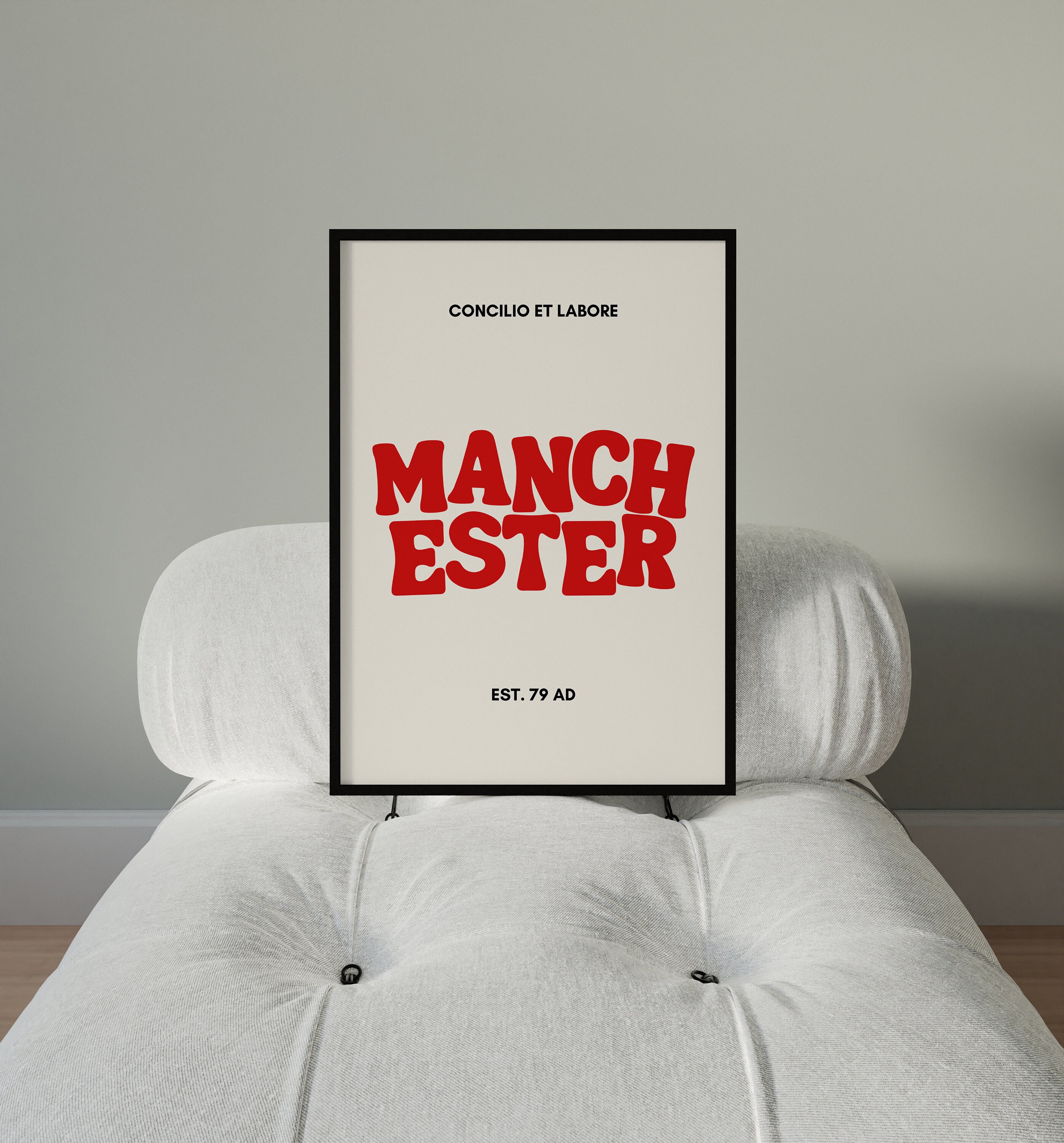 Manchester Typography Art Print | Manchester Red Printable Poster ...