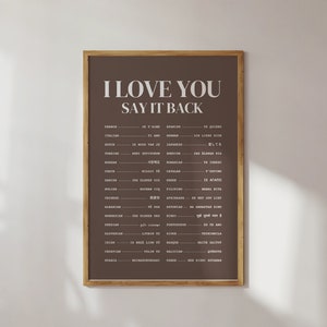 I Love You Wall Art I Love You Say It Back Digital Download Print Retro ...