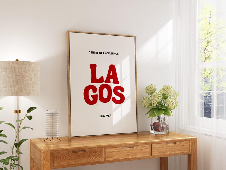 Lagos Typography Art Print | Nigeria Printable Poster Wall Art ...