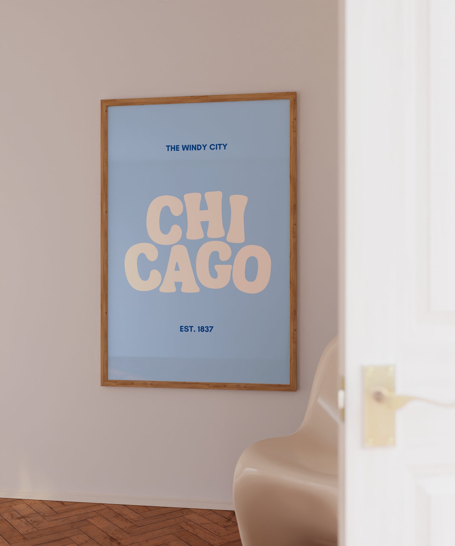 Chicago Typography Art Print | Chi-town Blue Wall Art | Chicago ...