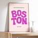 Boston Typography Art Print | Boston Wall Art Purple | Massachusetts ...
