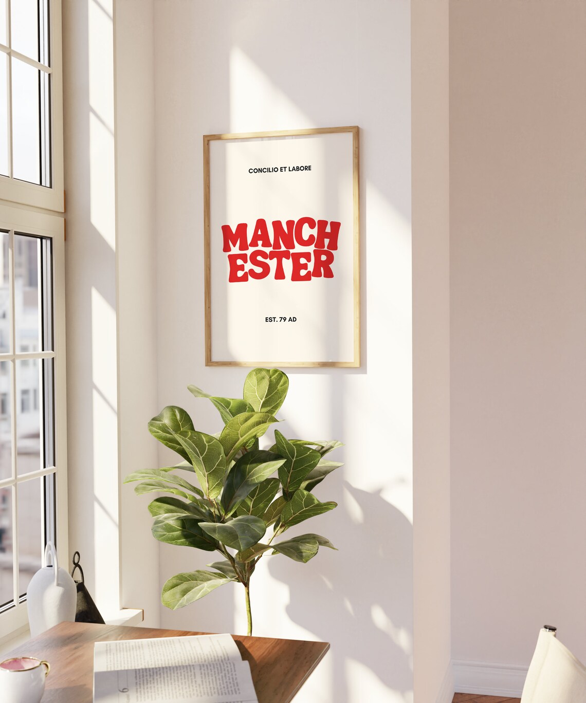 Manchester Typography Art Print | Manchester Red Printable Poster ...