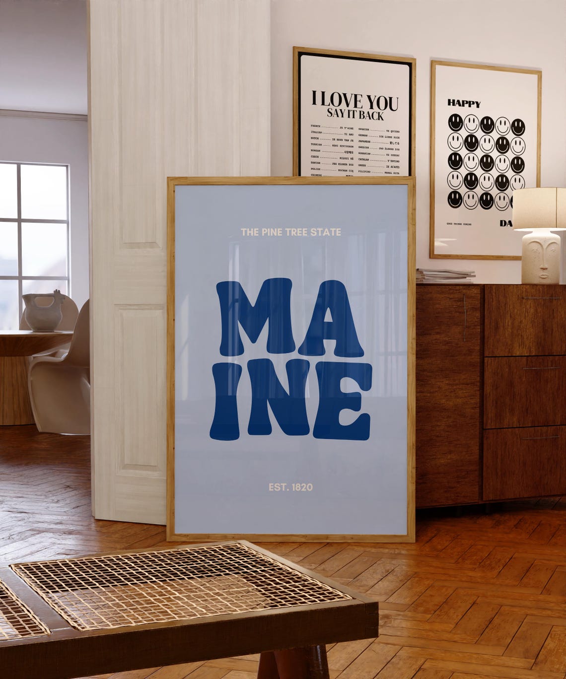 Maine Art Poster | the Pine Tree State Print | East Coast Art| Digital ...