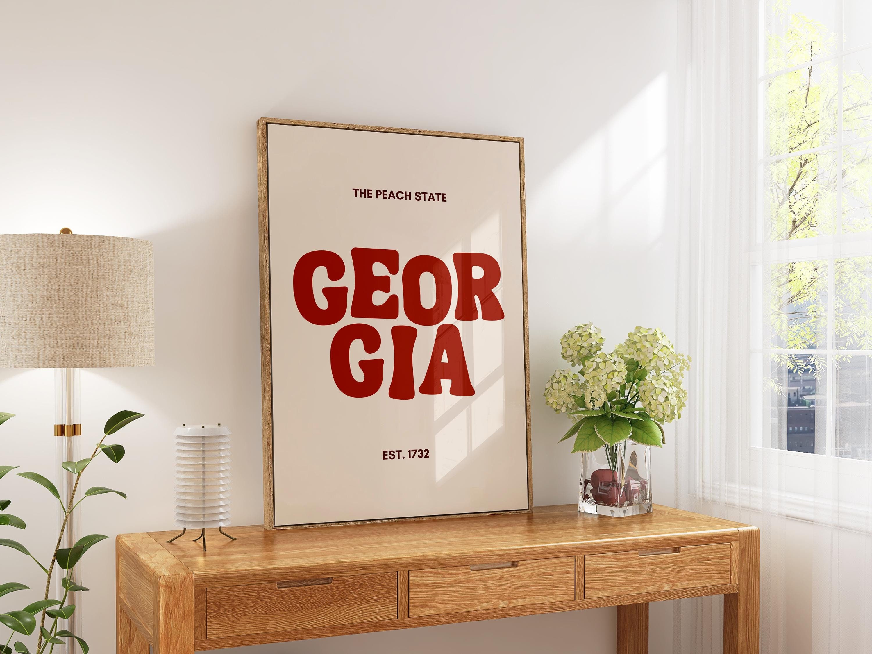 Georgia Art Print | the Peach State Poster | Trendy City Art | Digital ...