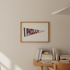 Vintage Philly Pennant Print Philadelphia Flag Wall Art Philly ...