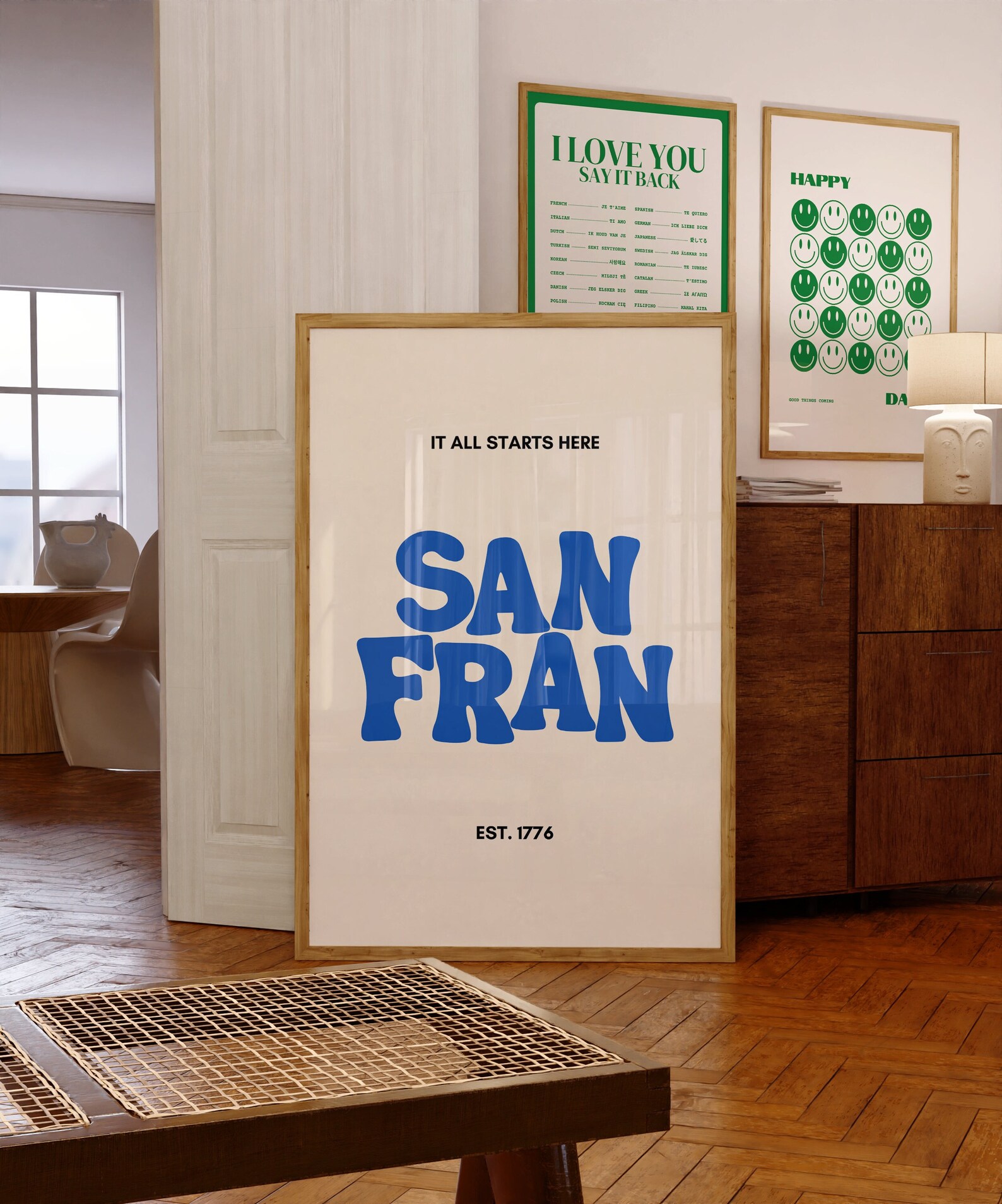 San Francisco Typography Art Print | Blue San Fran Decor (digital ...