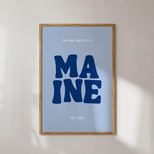 Maine Art Poster | the Pine Tree State Print | East Coast Art| Digital ...