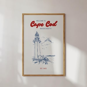 Cape Cod Lighthouse Art Print | Coastal Nautical Wall Art (digital ...