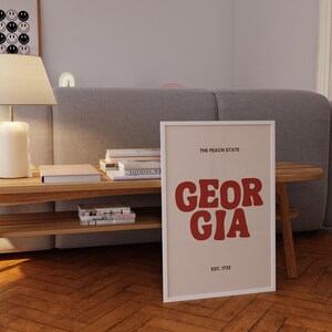 Georgia Art Print | the Peach State Poster | Trendy City Art | Digital ...