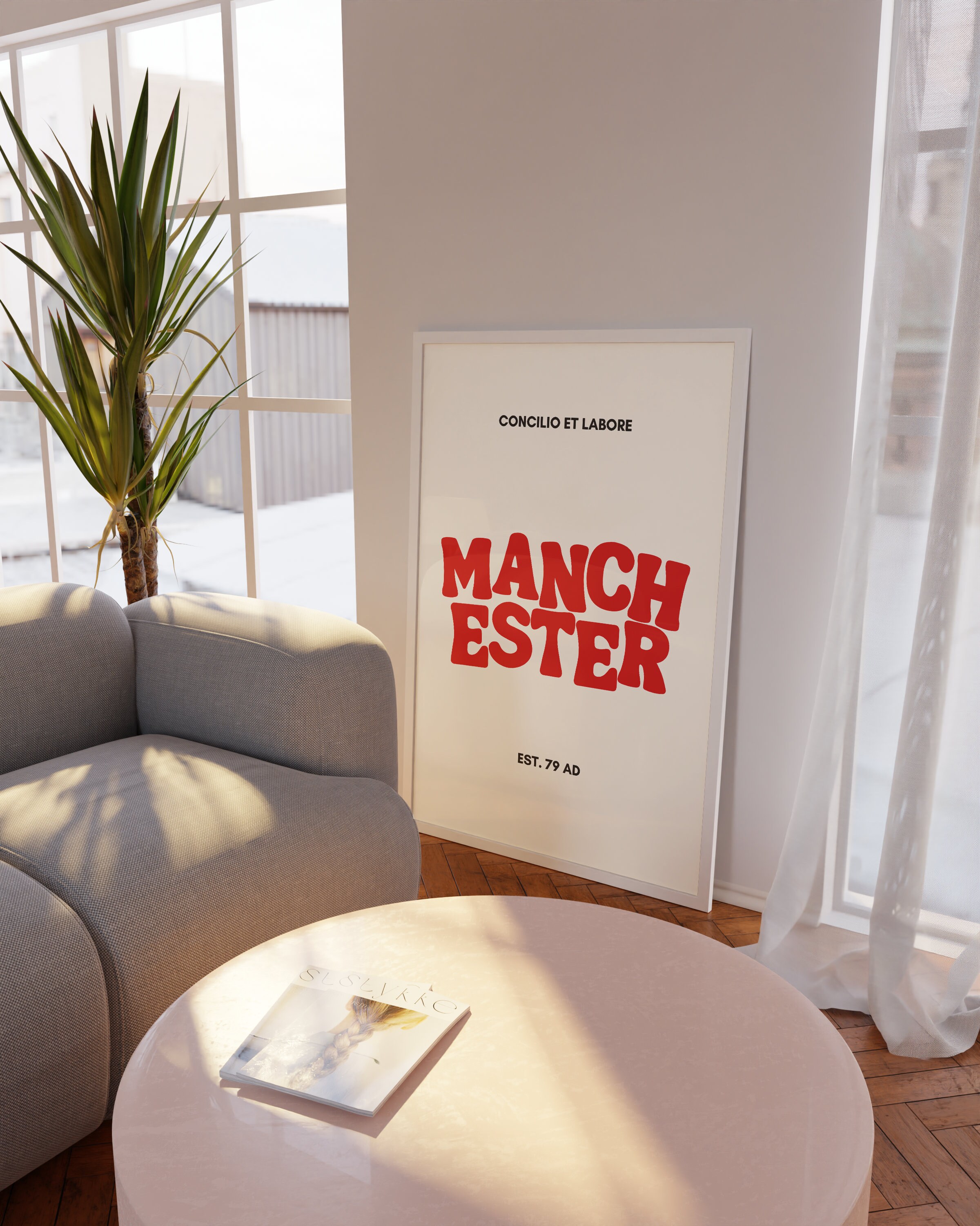 Manchester Typography Art Print | Manchester Red Printable Poster ...