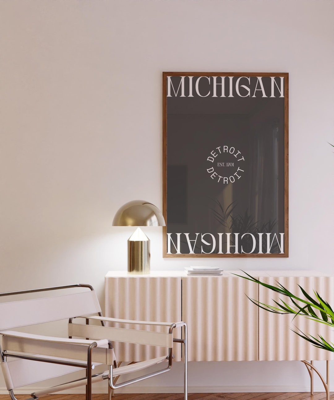 Detroit Michigan Art Print | Modern Detroit Wall Art Charcoal ...